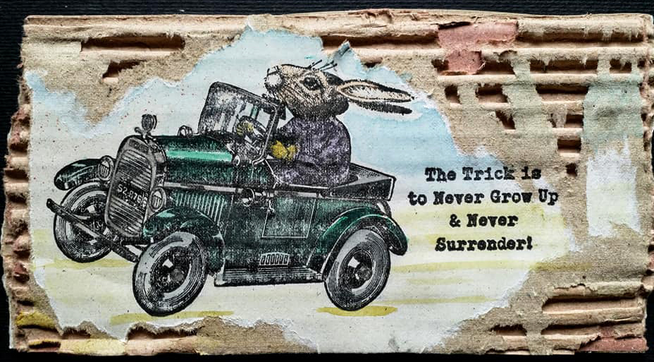 Never Surrender A6 Red Rubber Stamp - IndigoBlu